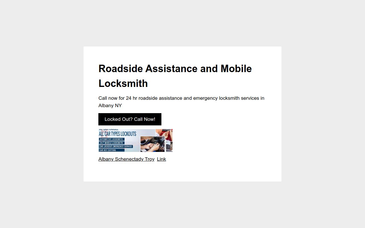 Albany NY Roadside Assistance and Mobile Locksmith